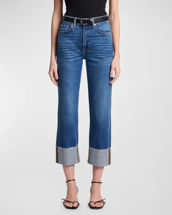 7 For All Mankind Logan Stovepipe Cuffed Jeans - Explorer 3 | Editorialist